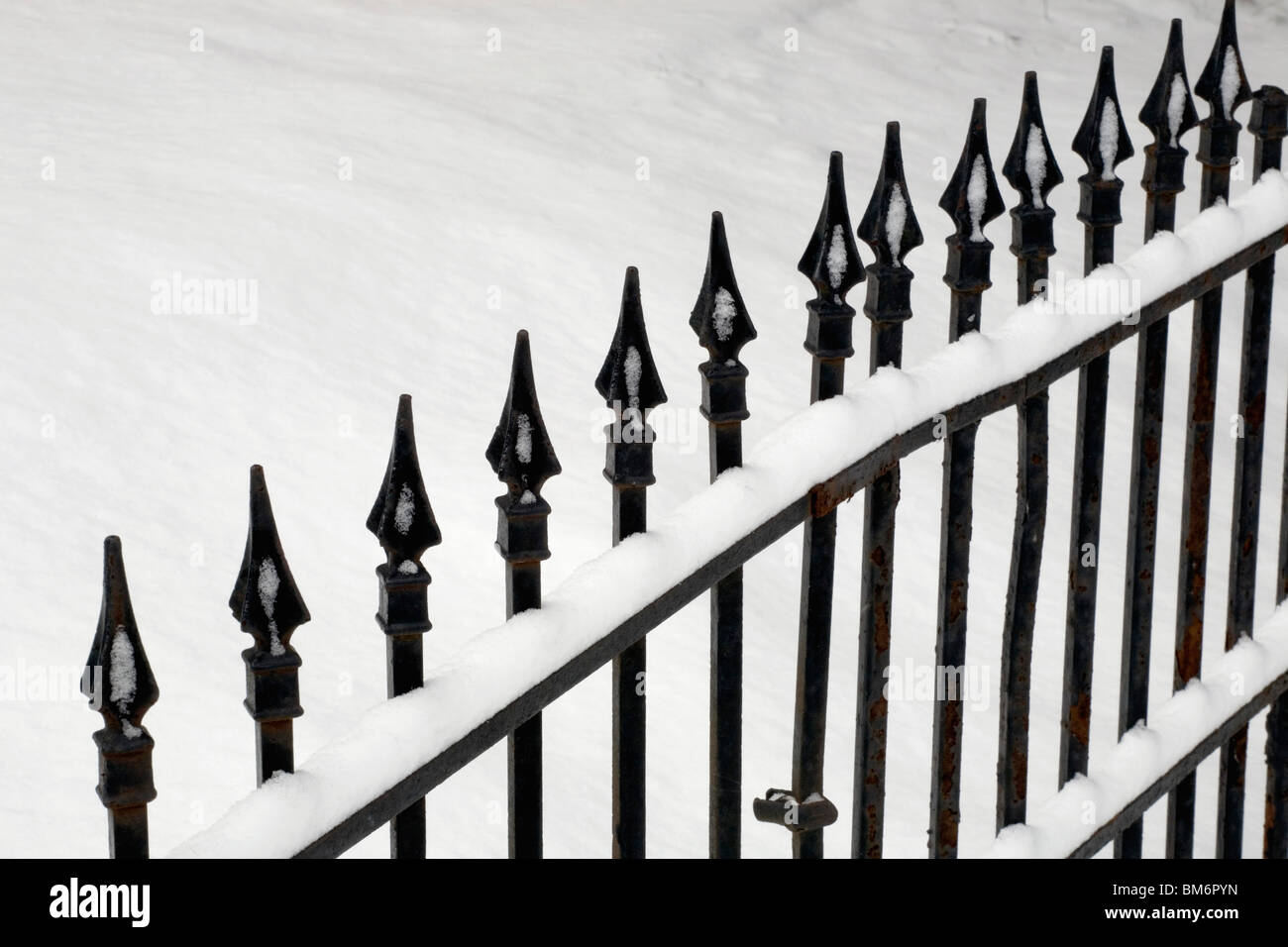 Iron Gate Covered In Snow Stock Photo - Alamy