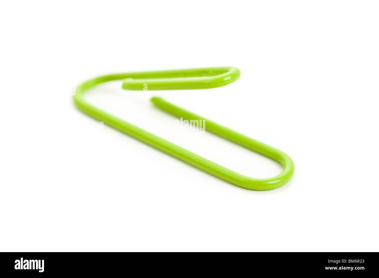Green Paper Clip close up Stock Photo - Alamy