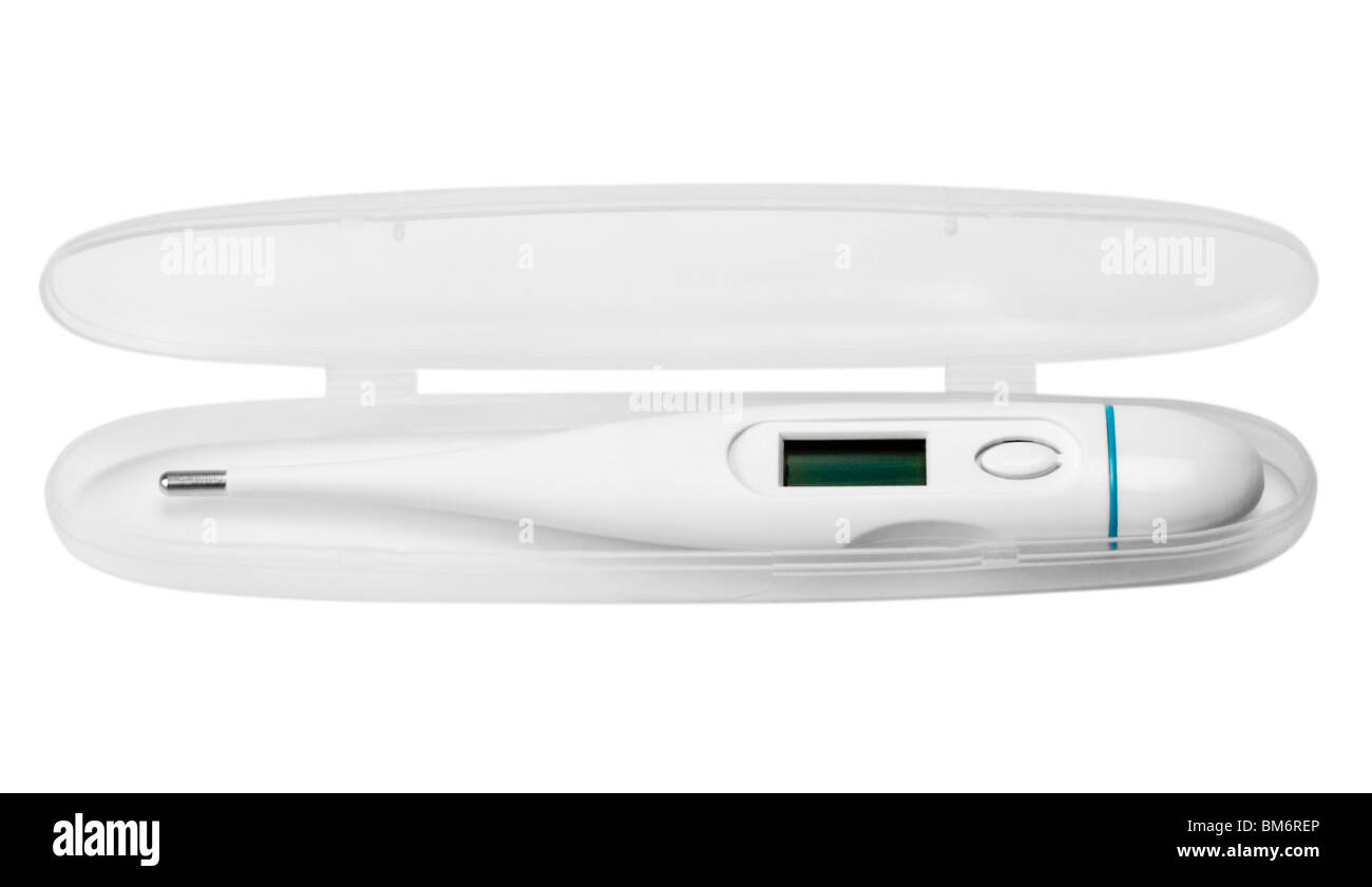 Close-up of a digital thermometer in a case Stock Photo - Alamy