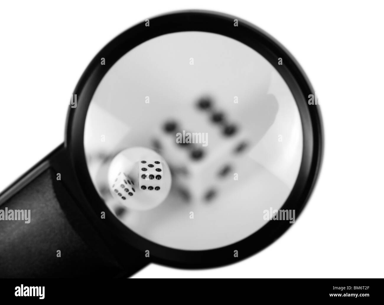 Magnifying glass on isolated Black and White Stock Photos & Images - Alamy