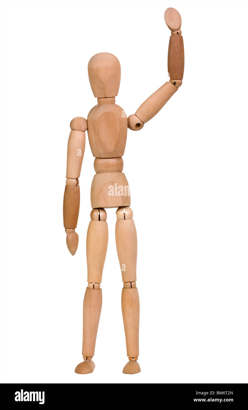 Close-up of an artist's figure with hand raised Stock Photo - Alamy