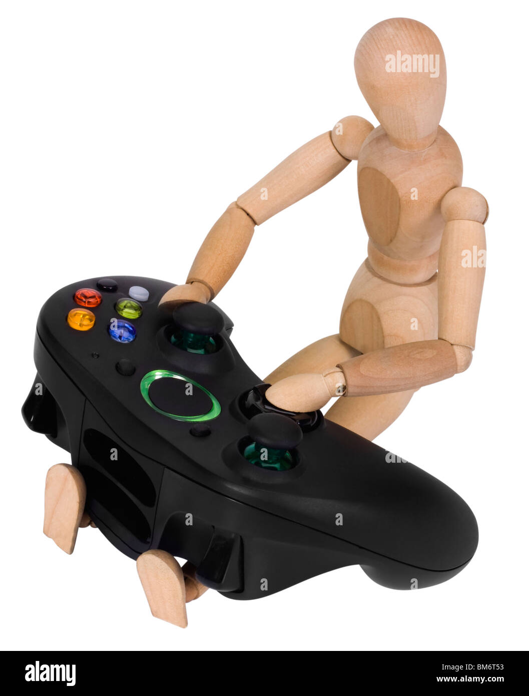 Artist's figure with a video game controller Stock Photo - Alamy