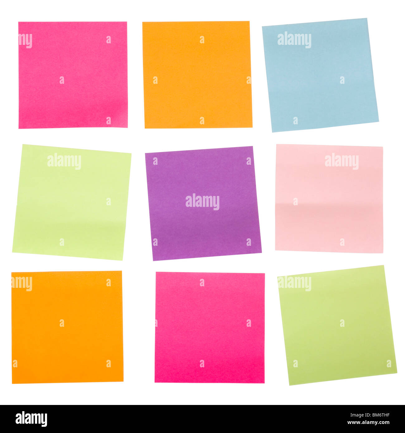 Adhesive notes on a white background Stock Photo - Alamy