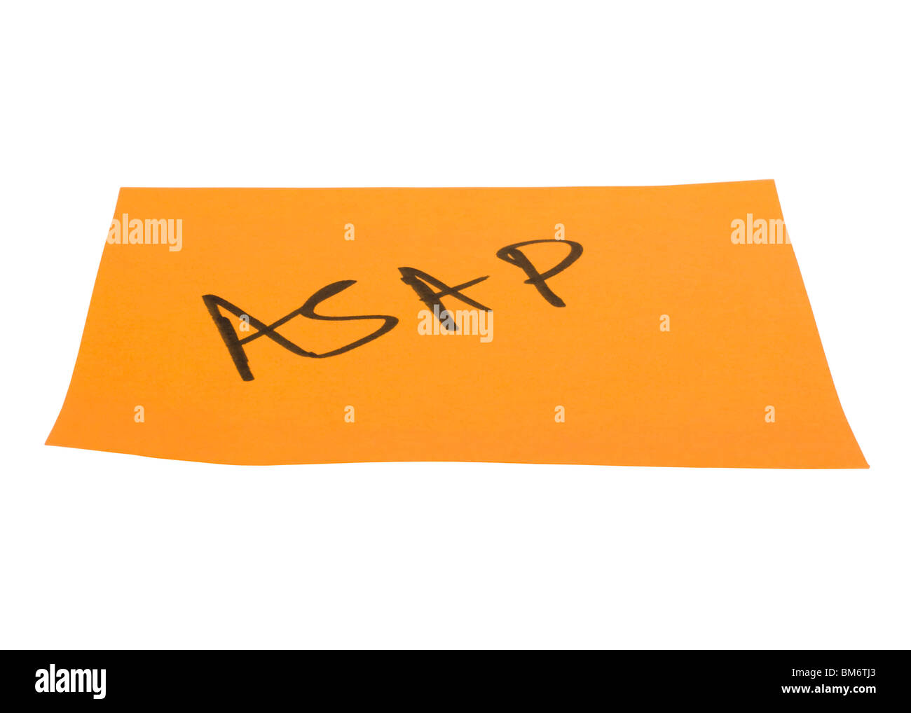 Word ASAP written on an adhesive note Stock Photo - Alamy