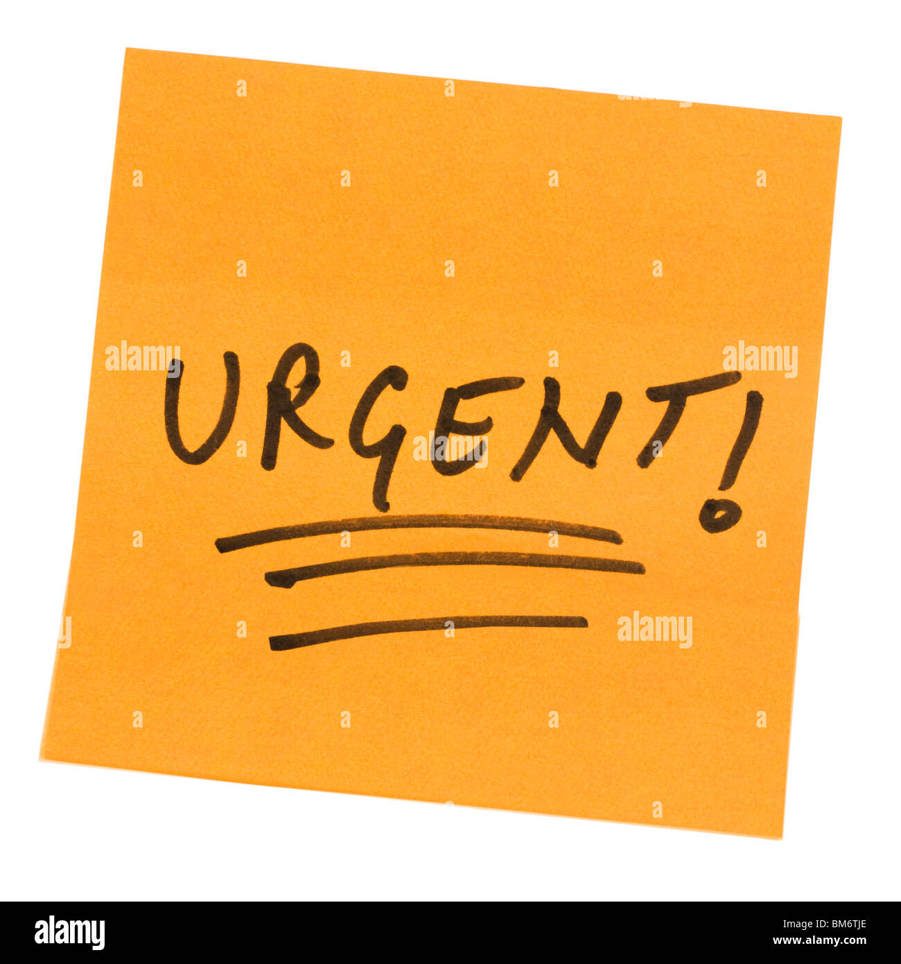 Word Urgent written on an adhesive note Stock Photo - Alamy