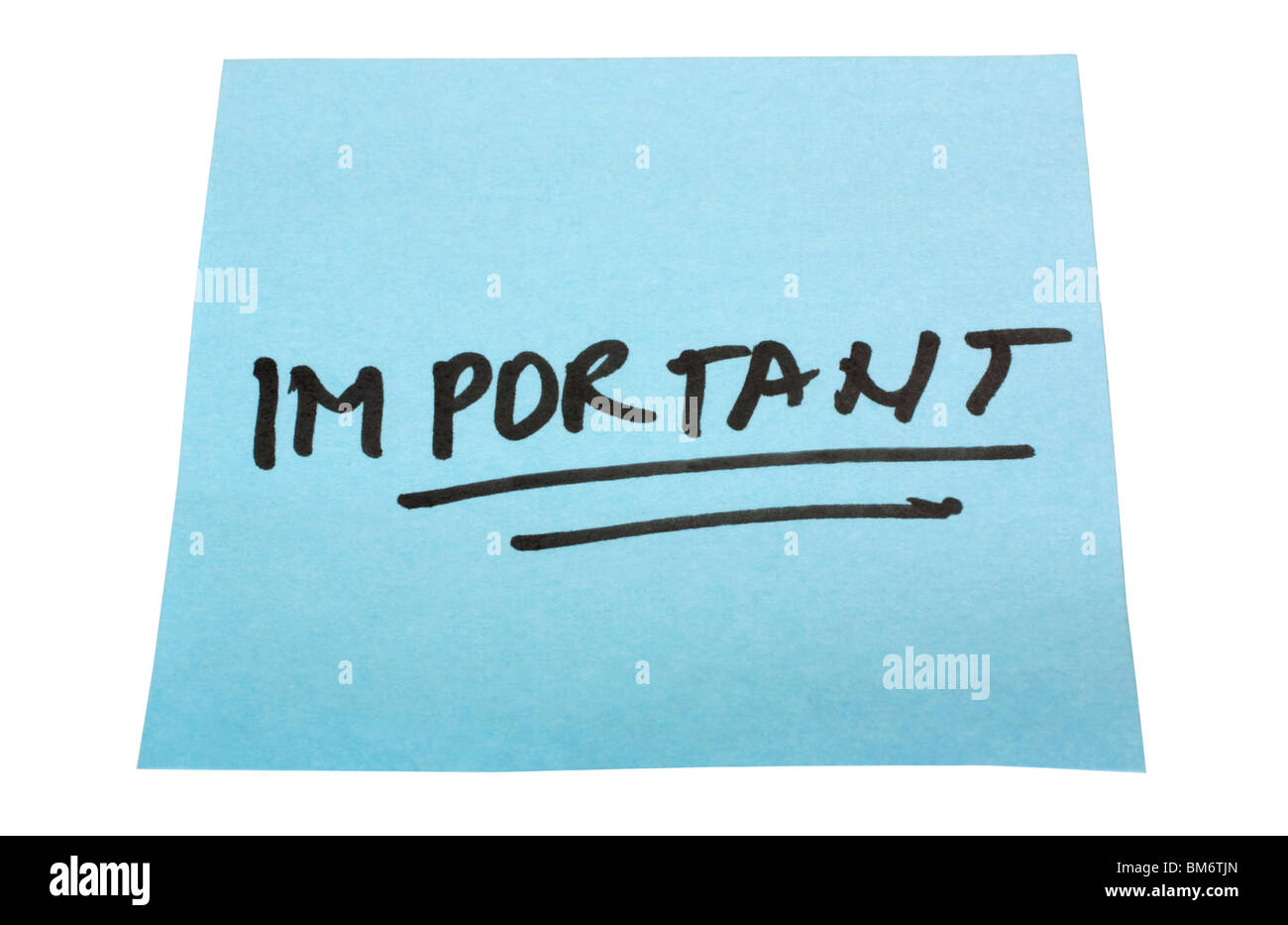 Word Important written on an adhesive note Stock Photo - Alamy