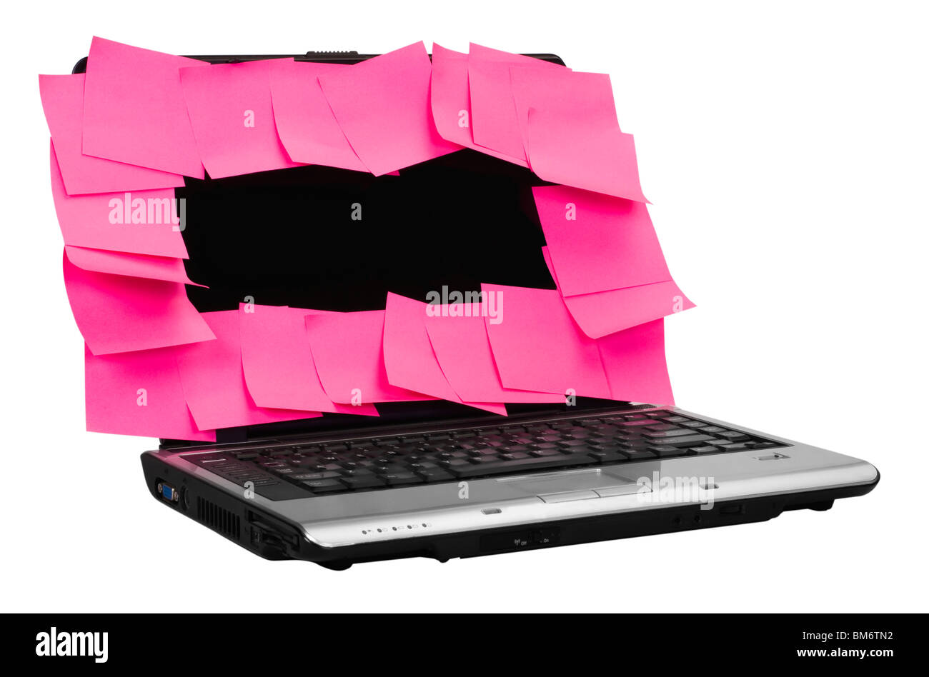 Notes on screen Cut Out Stock Images & Pictures - Alamy