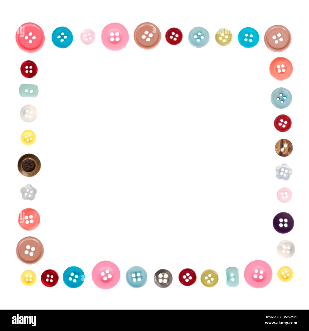 Border created by assorted buttons Stock Photo - Alamy