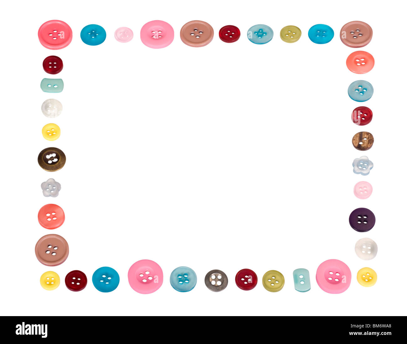 Border created by assorted buttons Stock Photo - Alamy