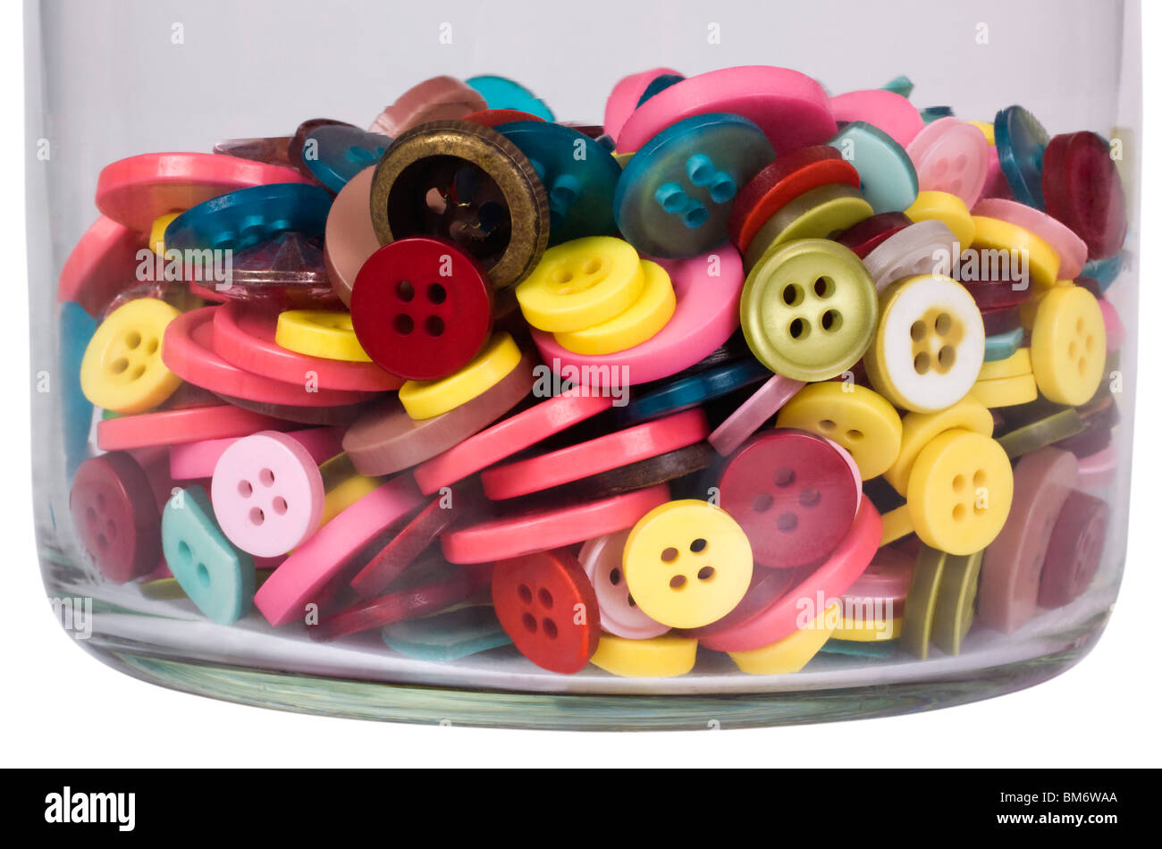 Buttons in a glass jar Stock Photo - Alamy