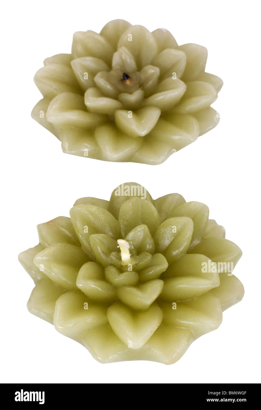 Two candles on white Cut Out Stock Images & Pictures - Alamy
