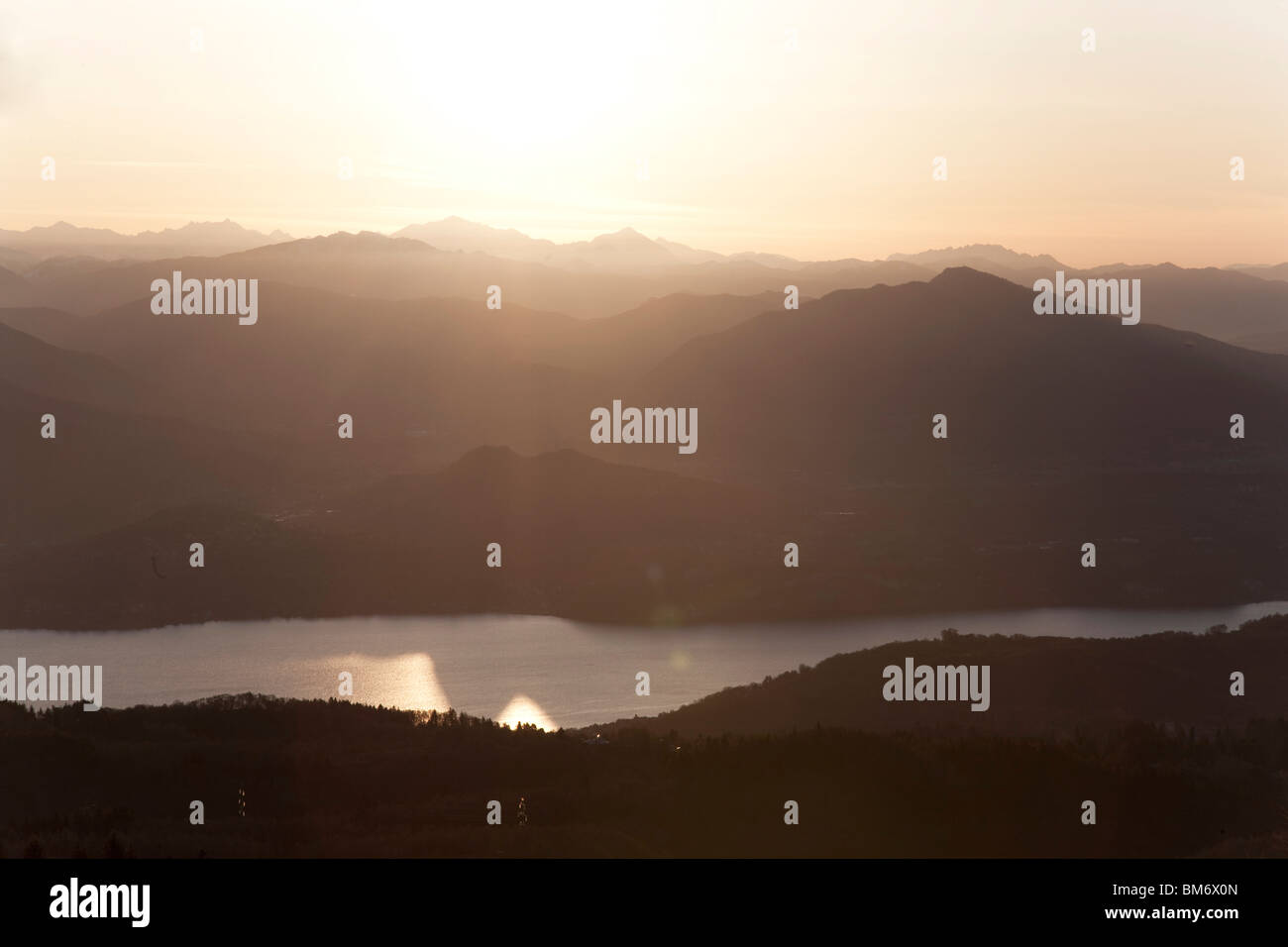 Lake Maggiore. Aerial view of Lake Maggiore Stock Photo - Alamy