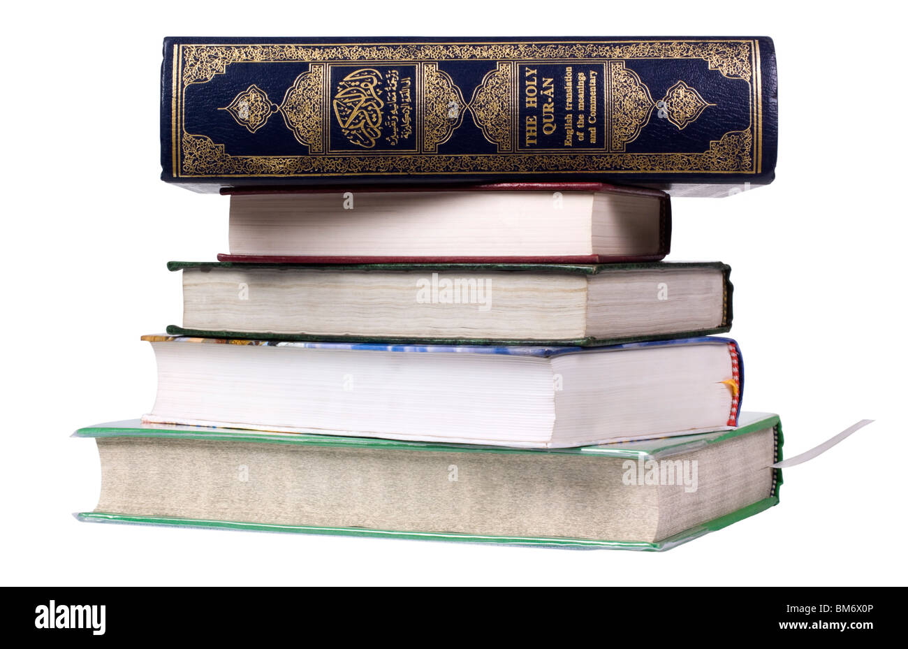 Stack of religious books Stock Photo - Alamy