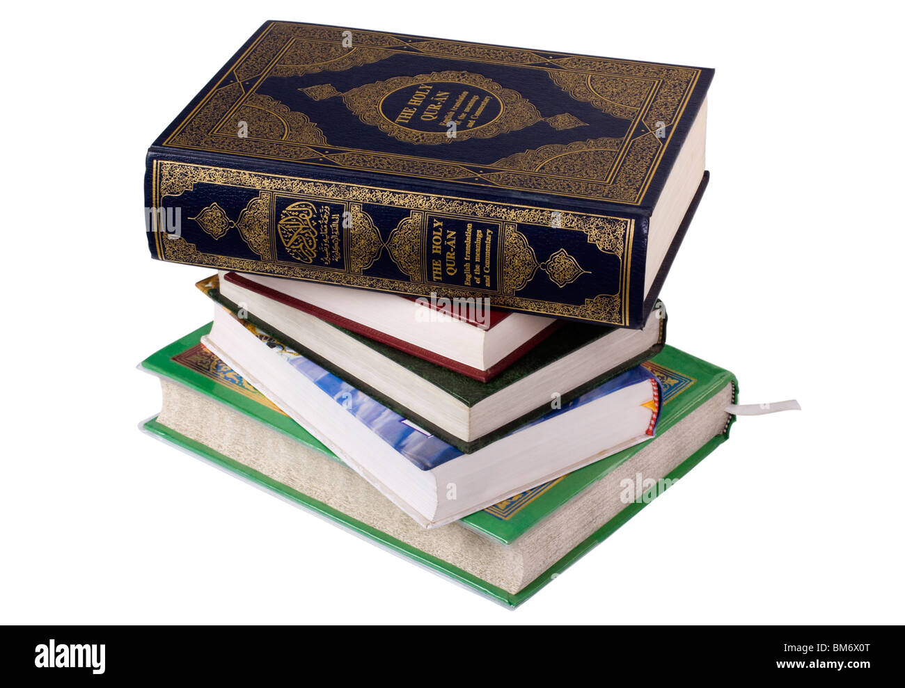 Stack of religious books Stock Photo - Alamy