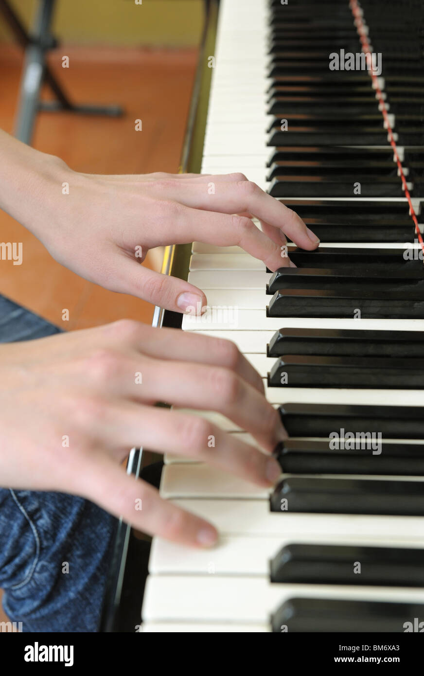 Hands piano above hi-res stock photography and images - Alamy