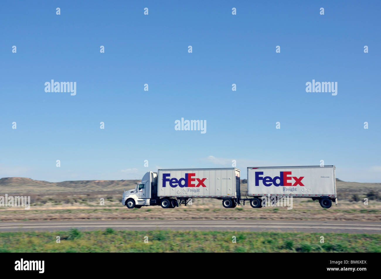 FedEx truck on highway, USA Stock Photo - Alamy