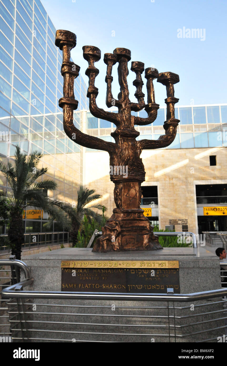 Israel, Ben-Gurion international Airport, Terminal 3, Gilded Menorah By ...