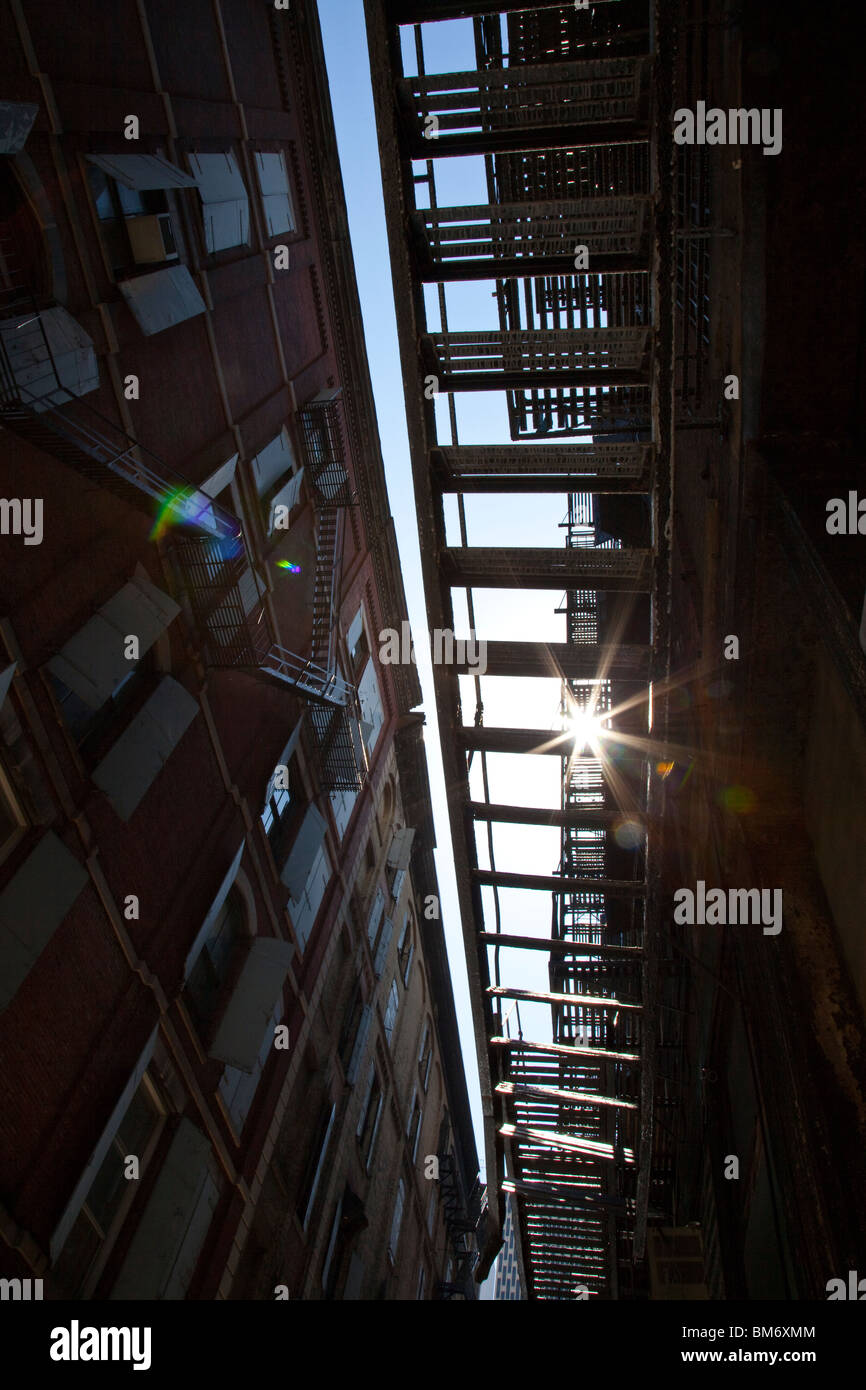 Fire Escape in Cortlandt Alley, Tribeca, New York City Stock Photo - Alamy