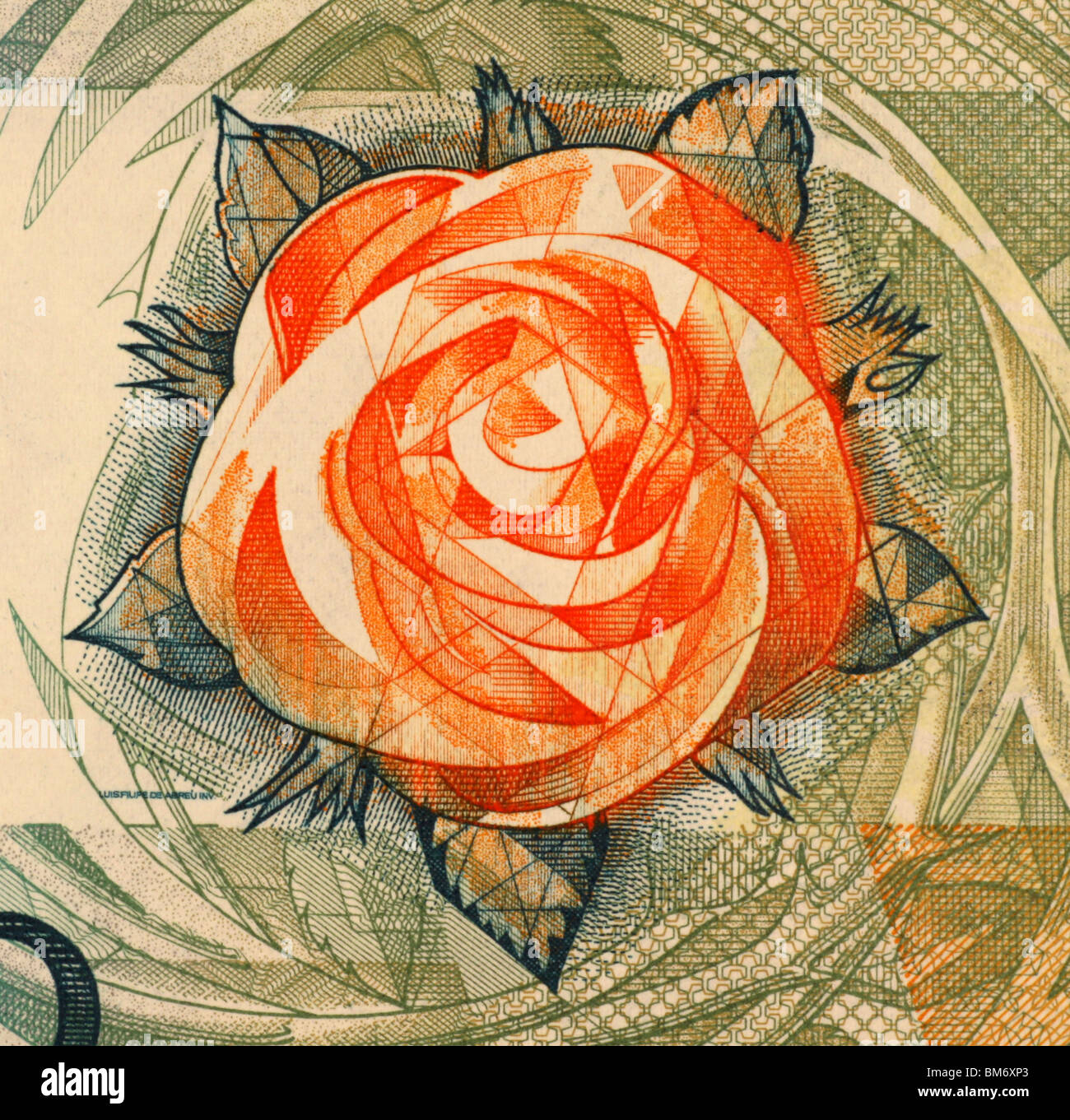 Rose on 100 Escudos 1988 Banknote from Portugal Stock Photo - Alamy