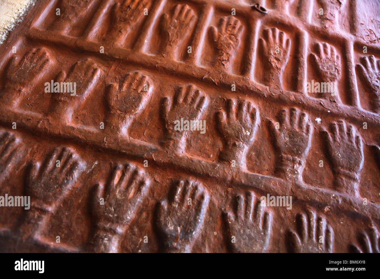 The sati handprints of Maharajas Man Singhs widows at the Mehrangarh ...