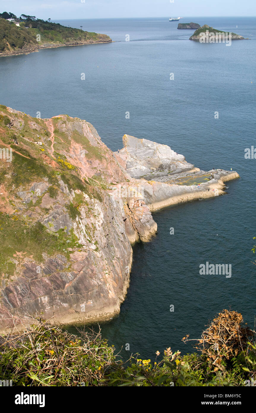 Torquay view of thatcher rock hi-res stock photography and images - Alamy