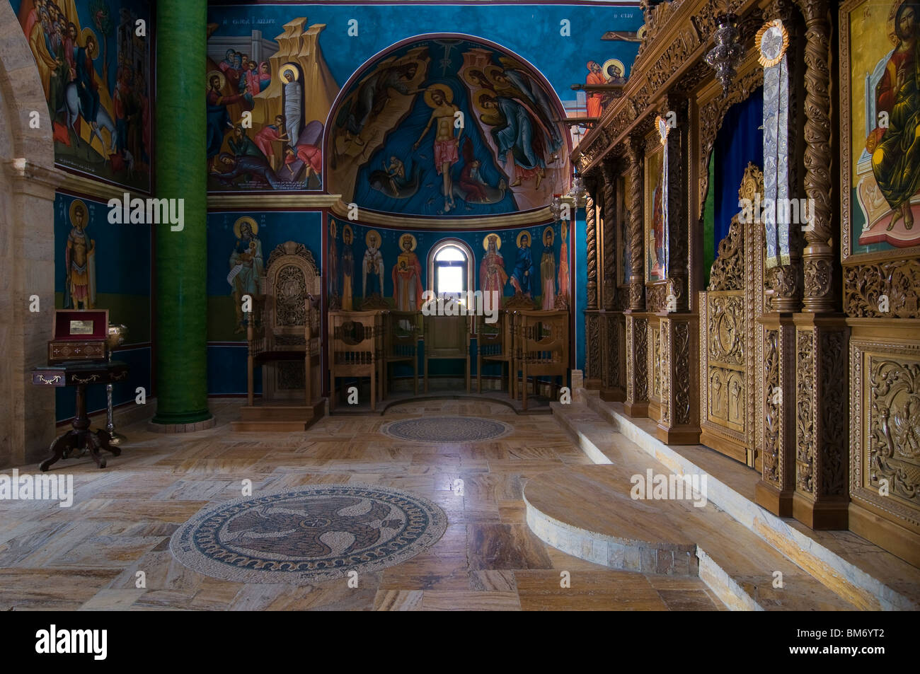 Interior of the Orthodox Church of St John the Baptist in the baptismal ...