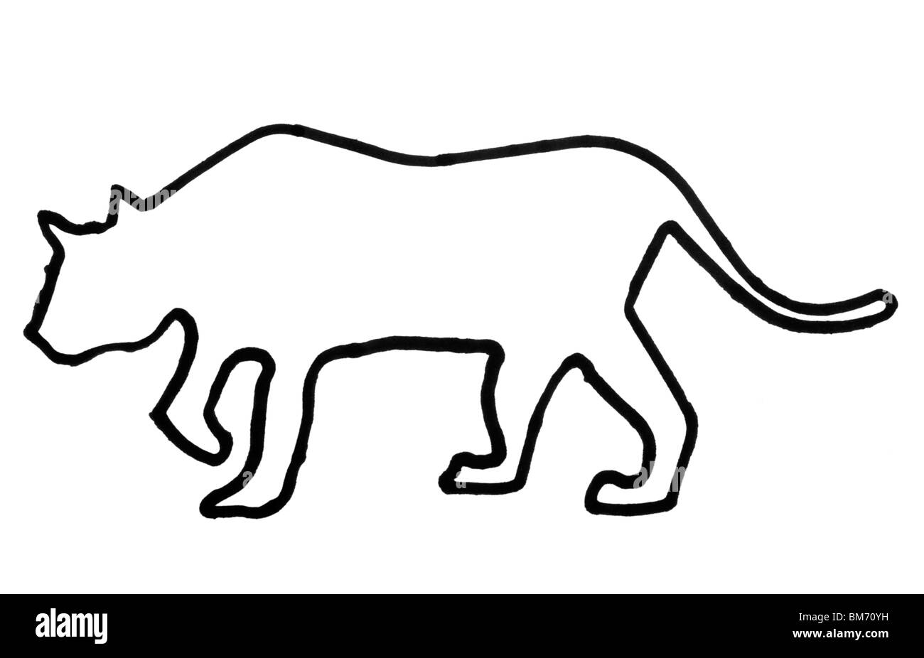 Tiger outline Black and White Stock Photos & Images - Alamy