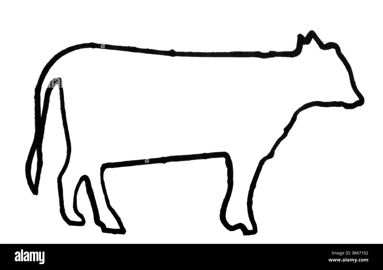 Outline of a cow Stock Photo - Alamy