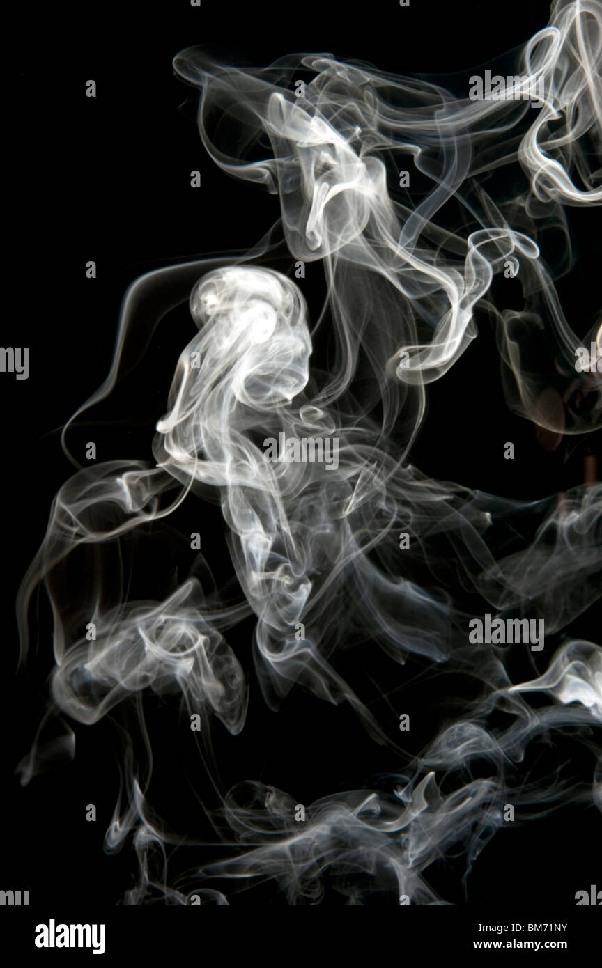 object on black - smoke close up Stock Photo - Alamy
