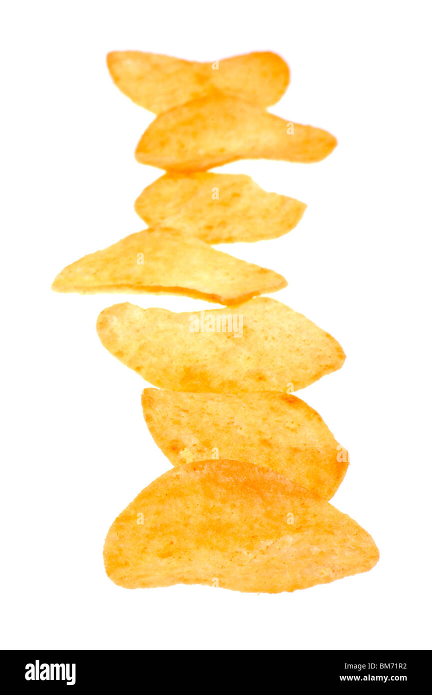 object on white - food chips close up Stock Photo - Alamy