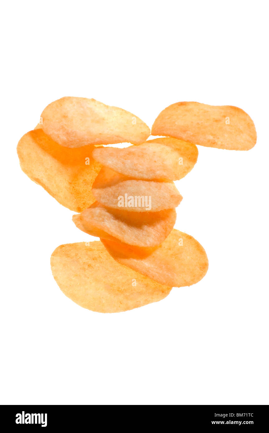 object on white - food chips close up Stock Photo - Alamy