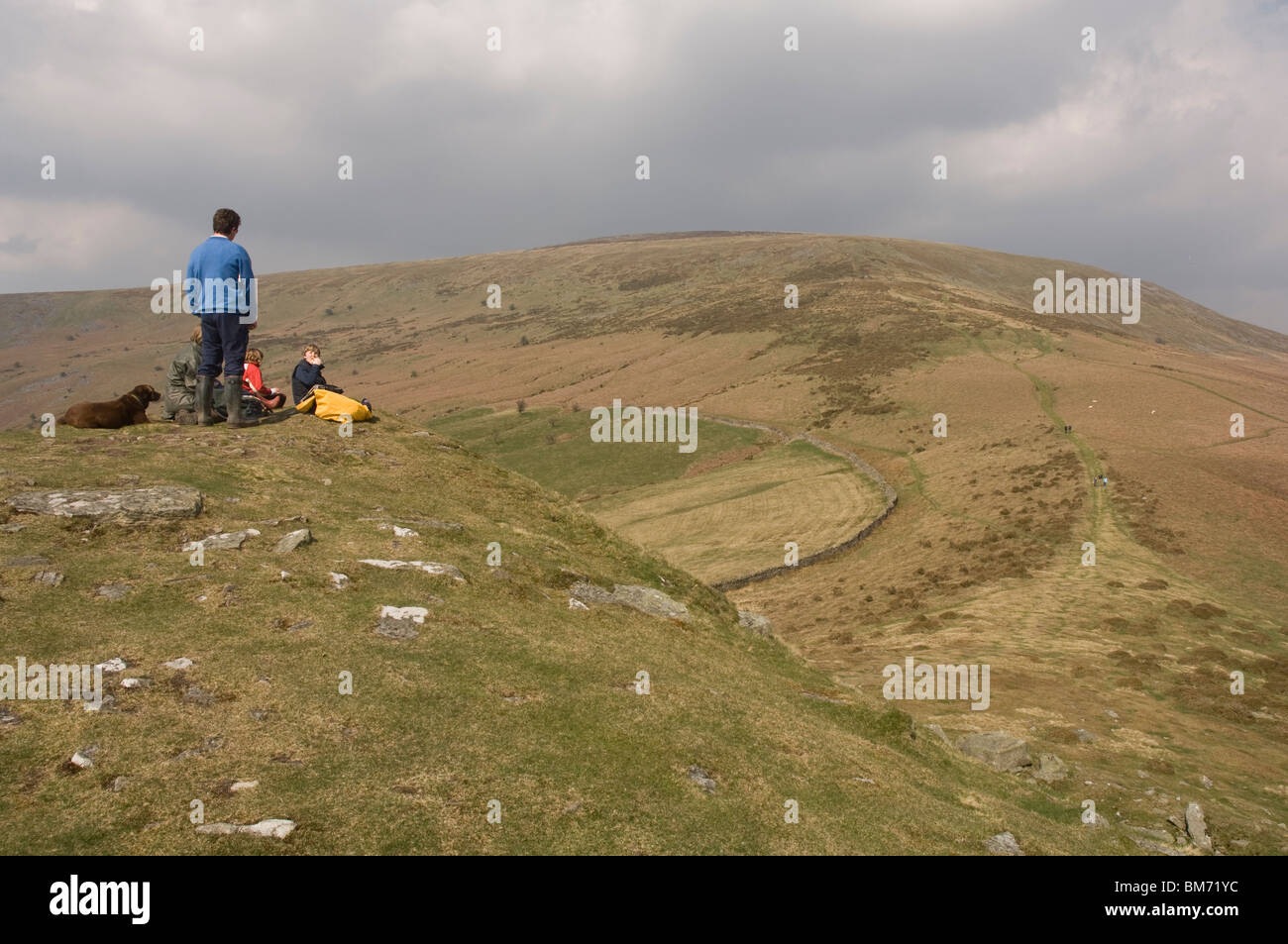 View of Pen Cerrig-calch from Table Mountain, Black Mountains, Wales ...
