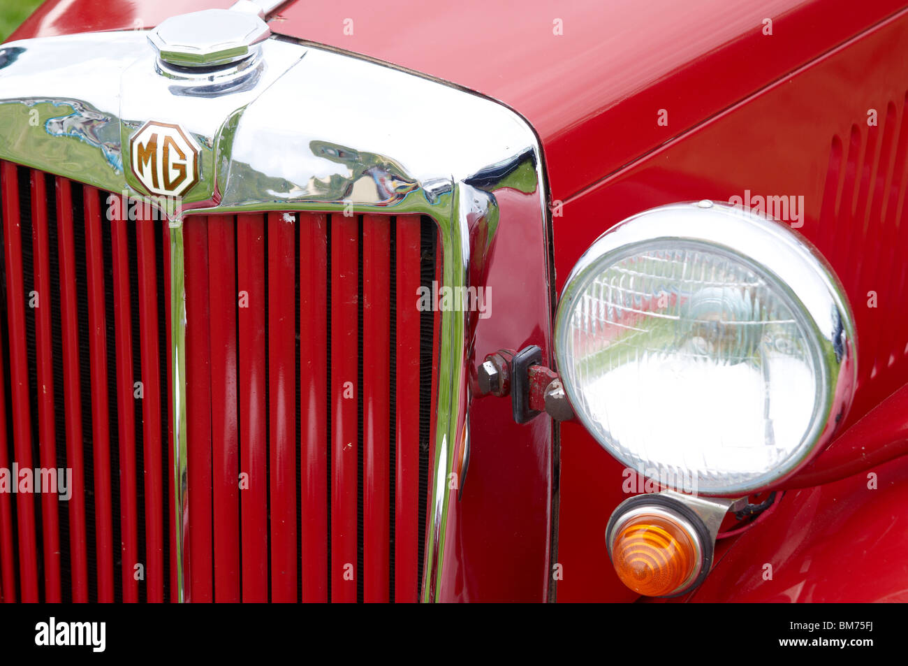 Radiator and headlamp of an MG TD sports car of 1952 Stock Photo - Alamy