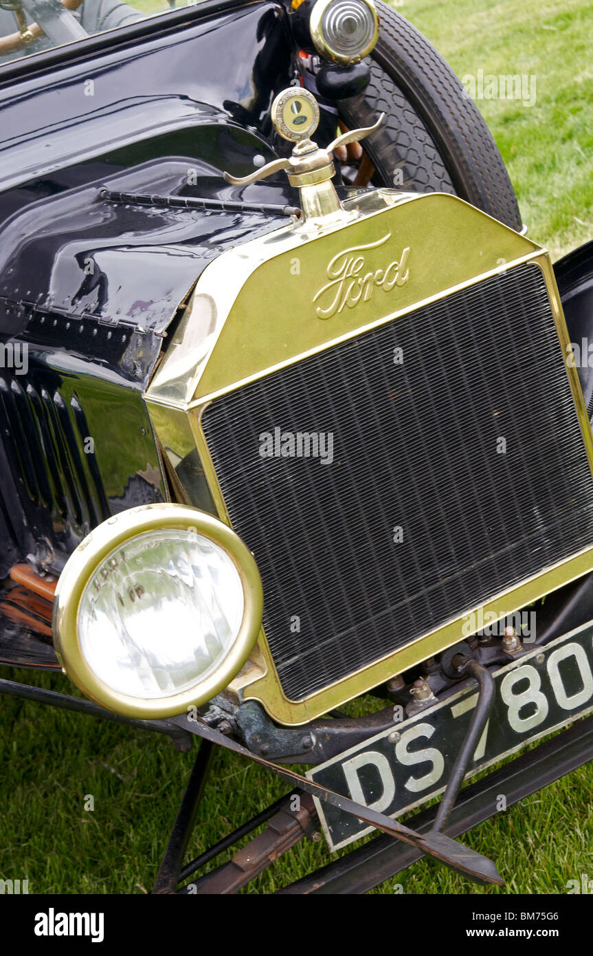 Radiator and bonnet of a Model T Ford of about 1920 vintage Stock Photo ...