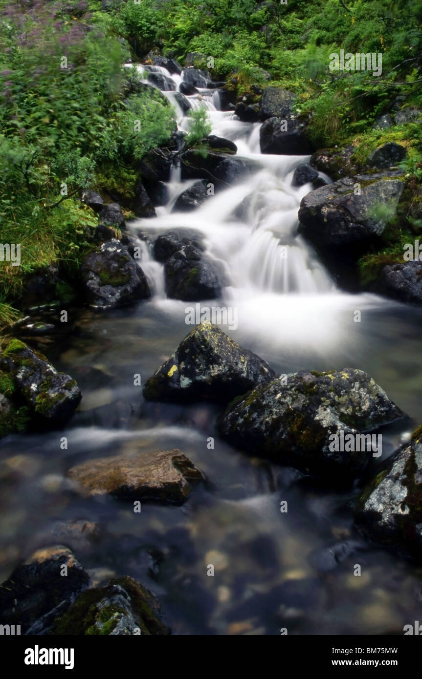 Flowing water in mountain Stock Photo - Alamy