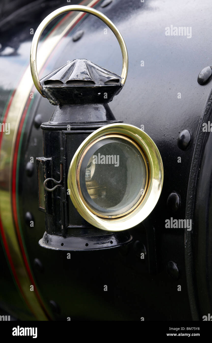 Steel and brass oil headlamp on a steam traction engine Stock Photo - Alamy