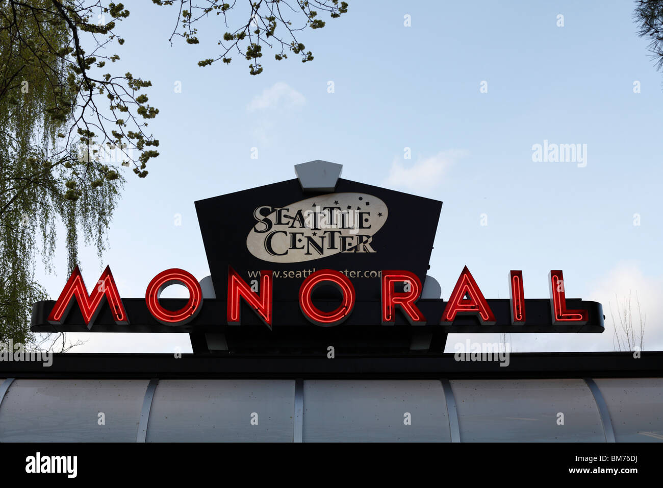 Seattle center monorail station Stock Photo - Alamy