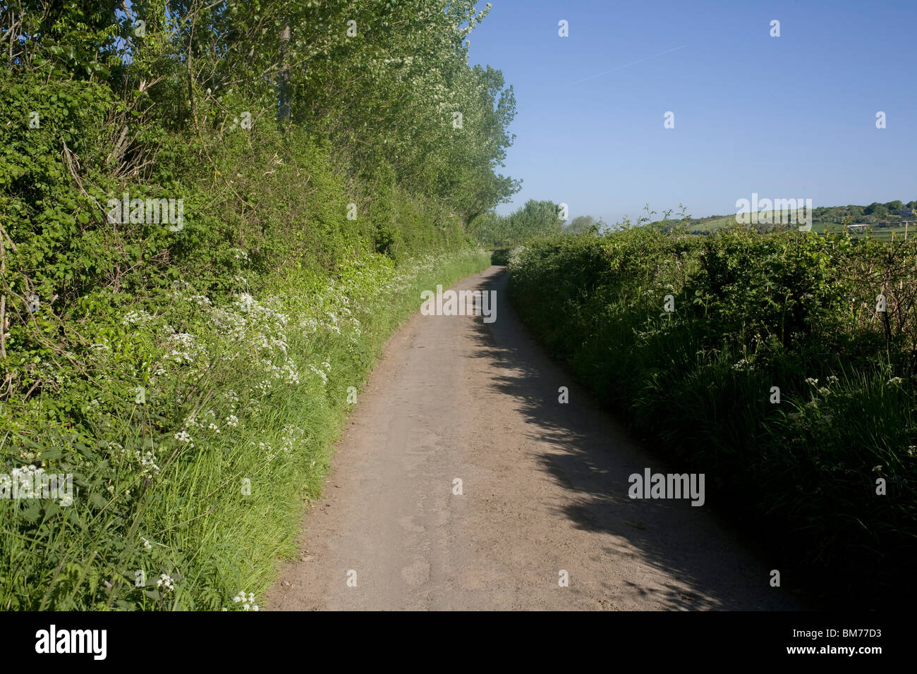 Tyn-Y-Caeau Lane, Porthcawl on a glorious May Sunday morning Stock ...