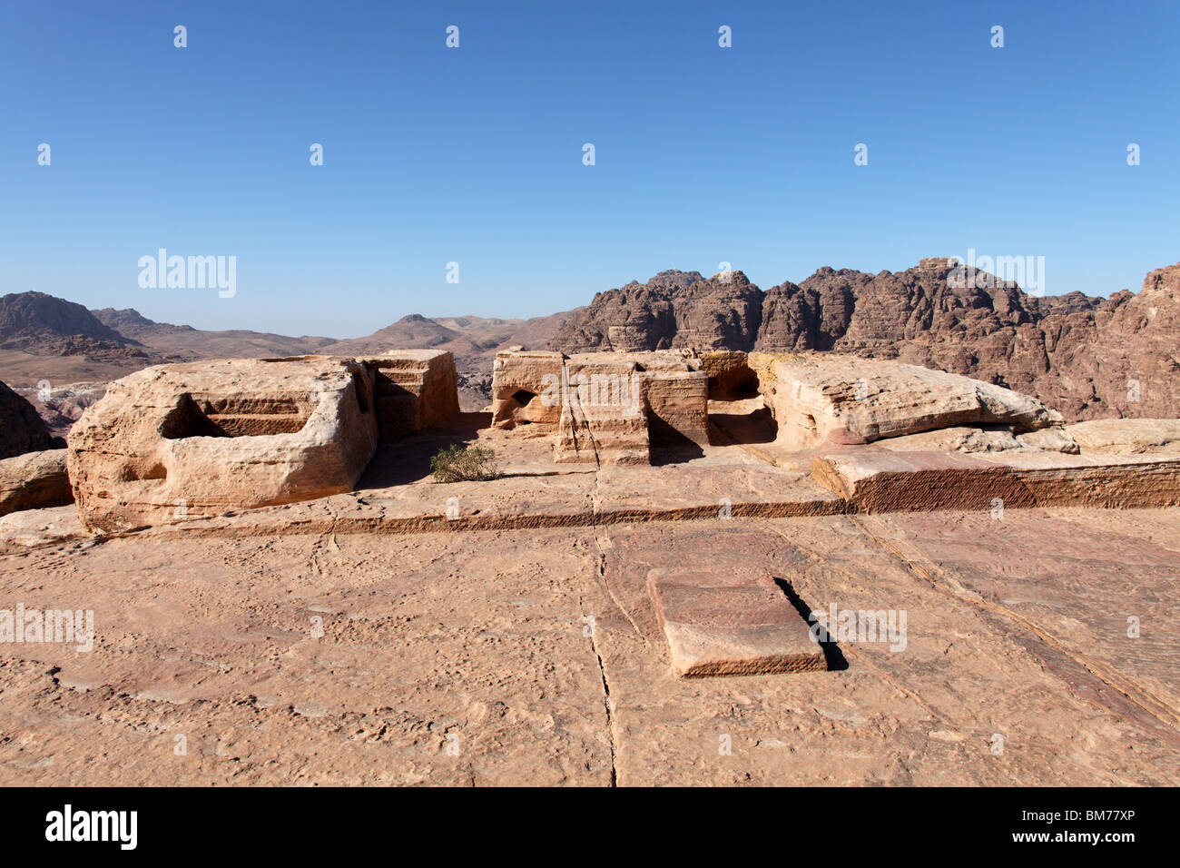 Dais, altar and sacrificial basin of the High Place of Sacrifice in ...