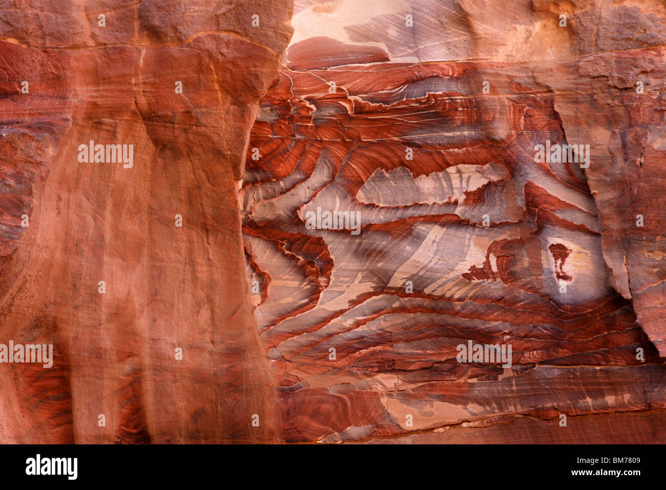 Colourful sandstone formation in the ""rose-red" city of Petra (Jordan ...