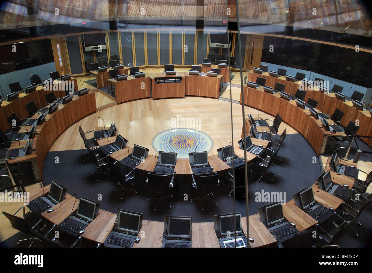 Inside The National Assembly for Wales, Cardiff Bay, Wales Stock Photo ...