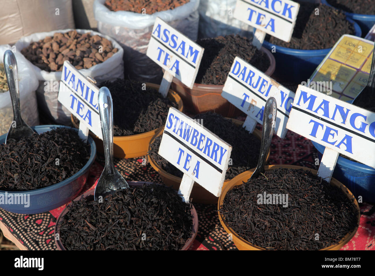 Different flavoured teas on display at Anjuna Flea Market, which takes ...