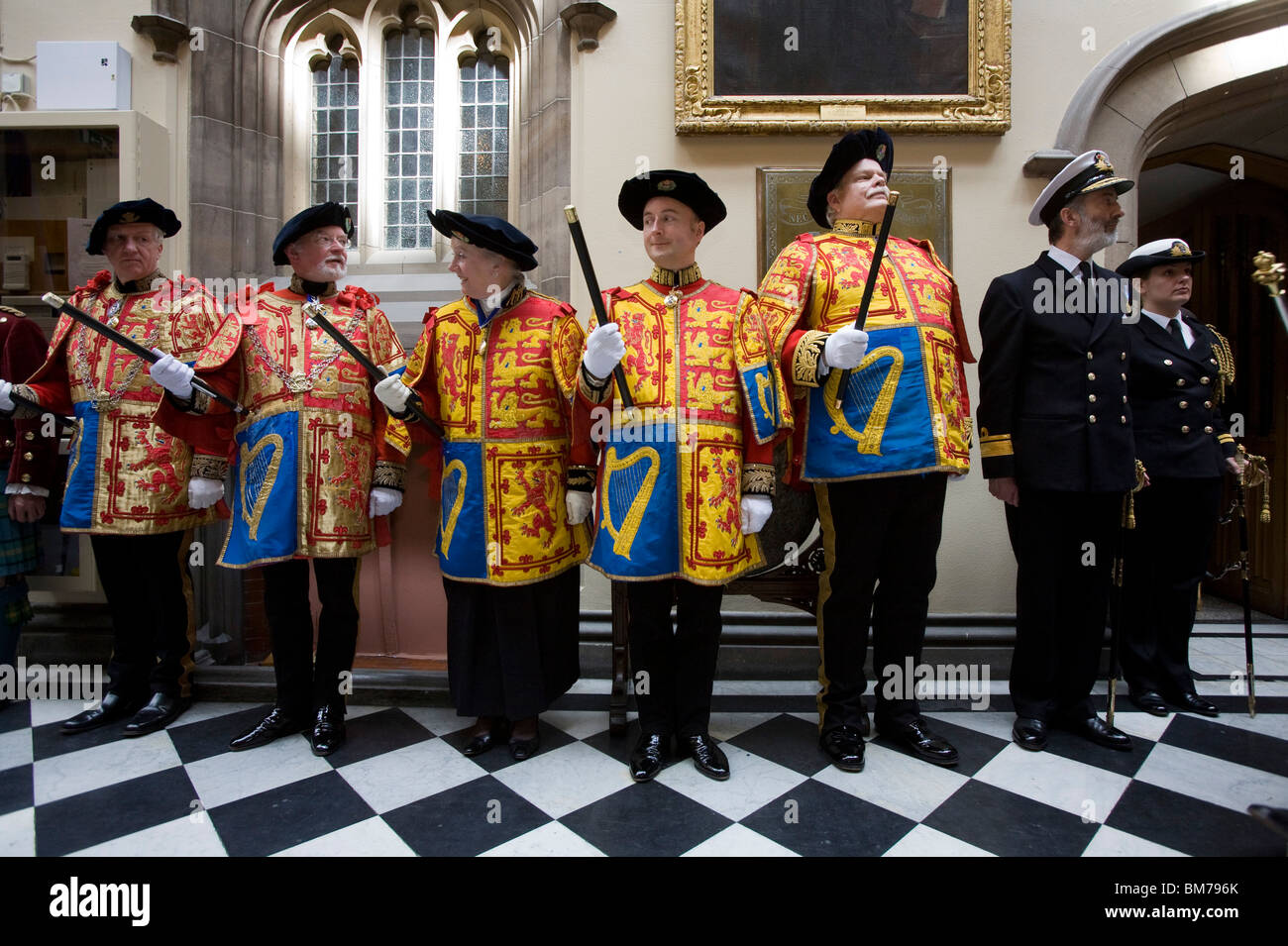 Members of the official procession line up during The General Assembly ...