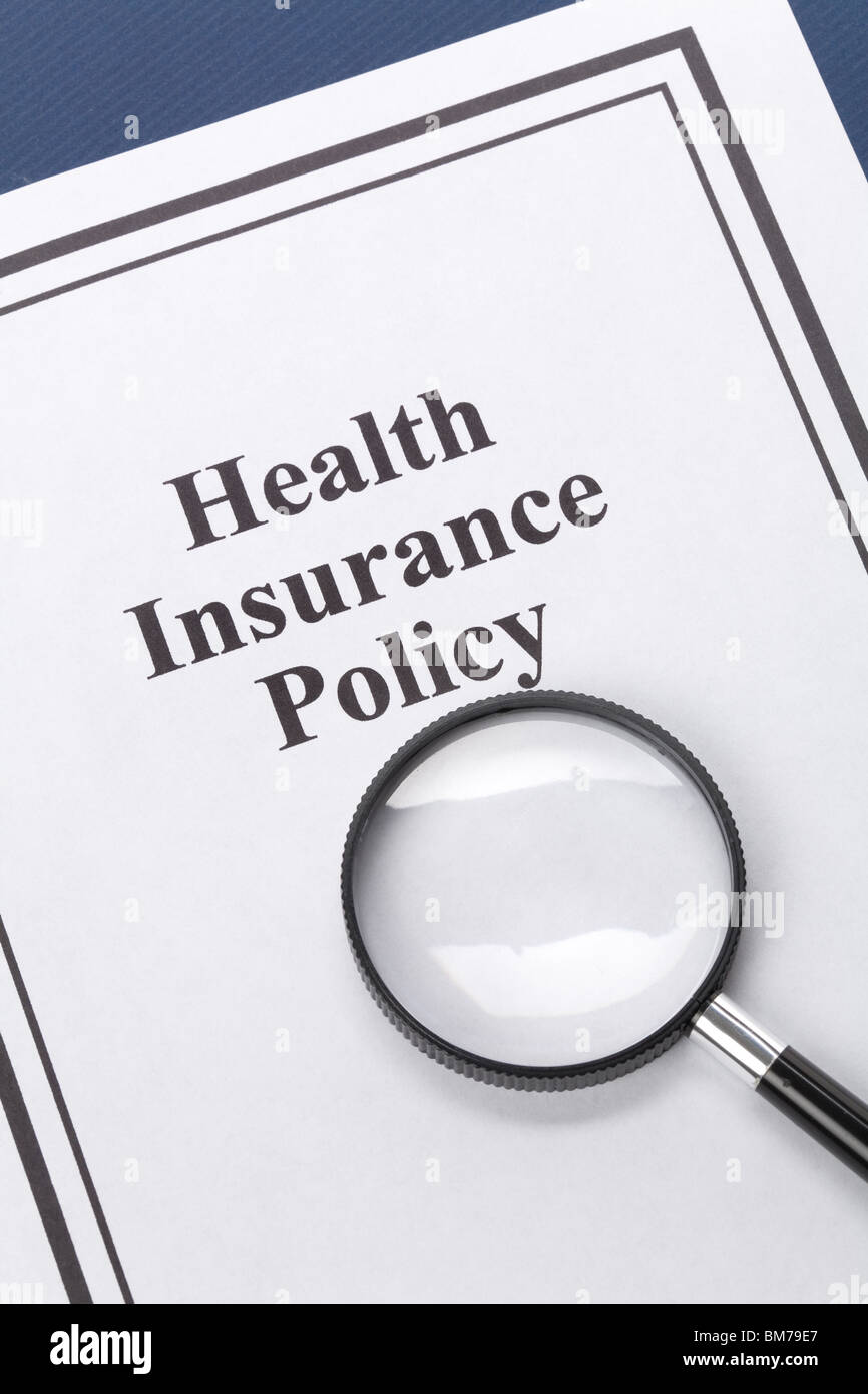 Document of Health Insurance Policy for background Stock Photo - Alamy
