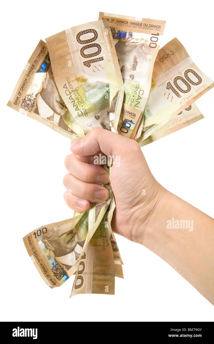 Canadian money hand hi-res stock photography and images - Alamy