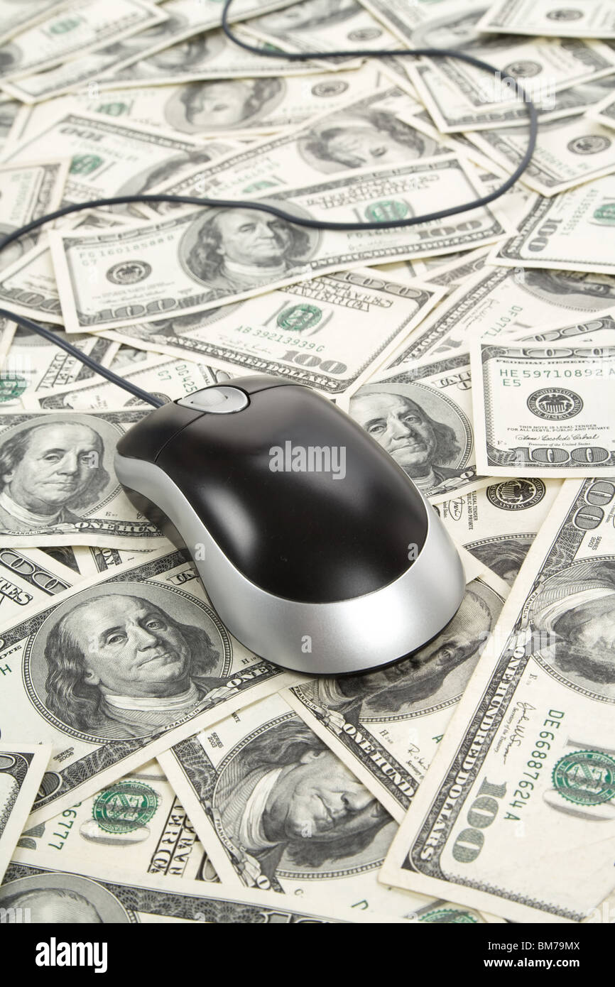 US Dollars and Computer Mouse for background Stock Photo - Alamy