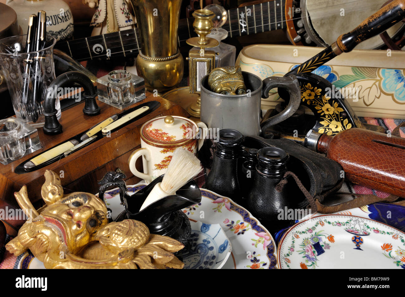 A selection of small antique and collectable items as may be seen on a ...
