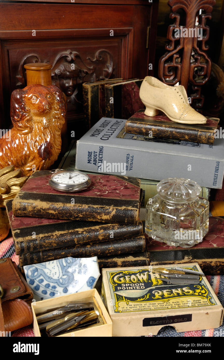 A selection of small antique and collectable items as may be seen on a ...