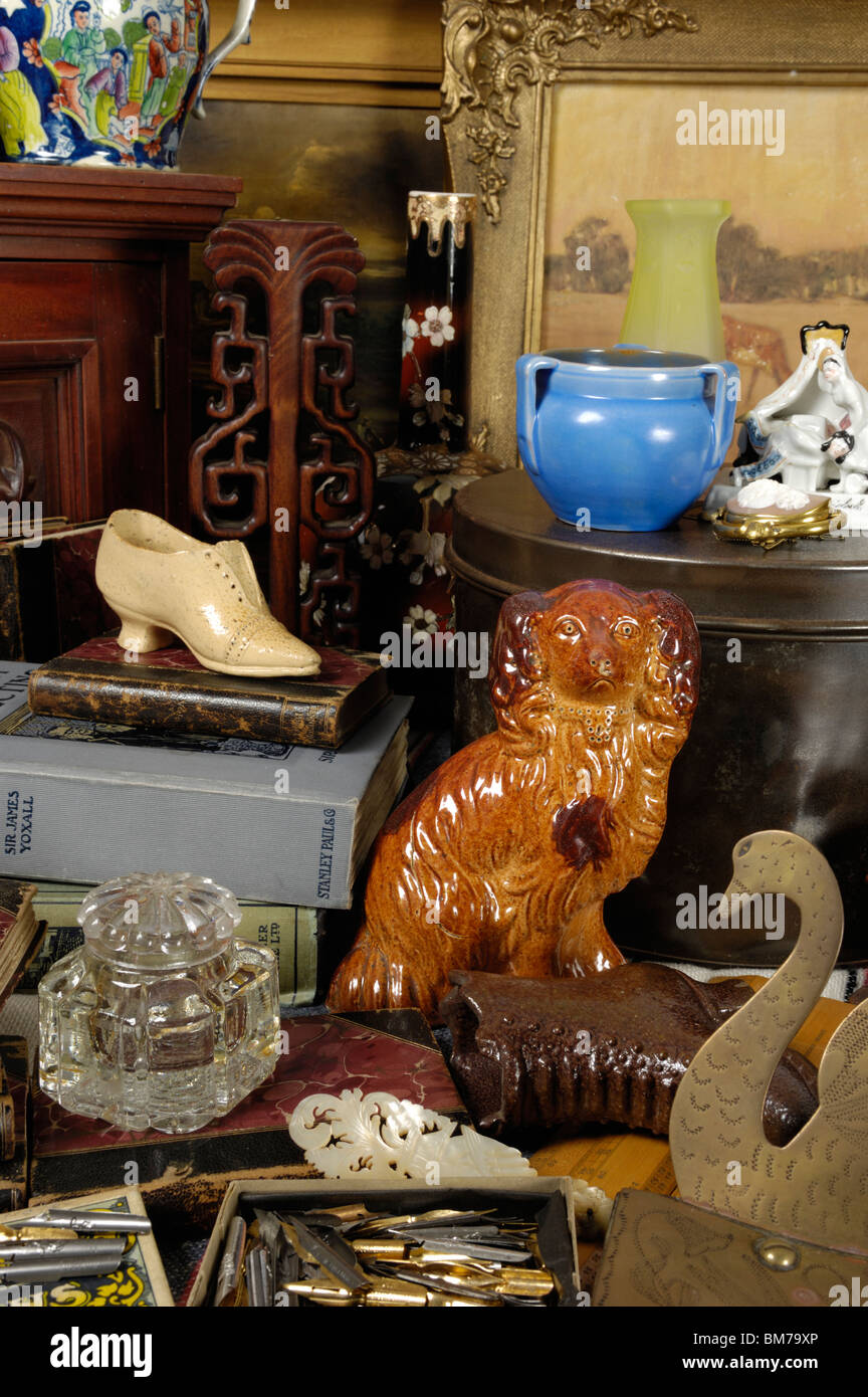 A selection of small antique and collectable items as may be seen on a ...