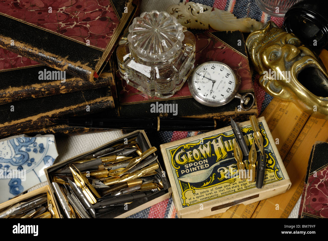 A selection of small antique and collectable items as may be seen on a ...